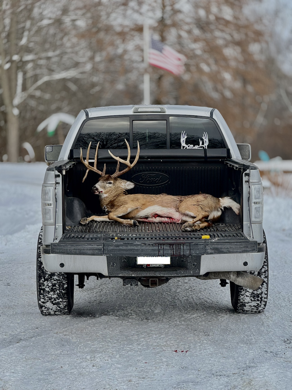 Bowhunter Arrows Non-Typical Drop Tine Buck in the Snow - HuntStand